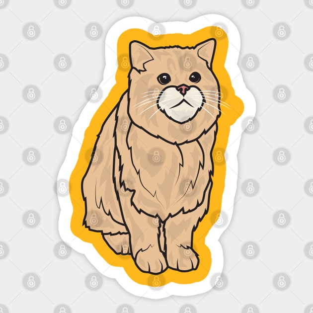 Chubby Orange Cat - Cat - Sticker | TeePublic